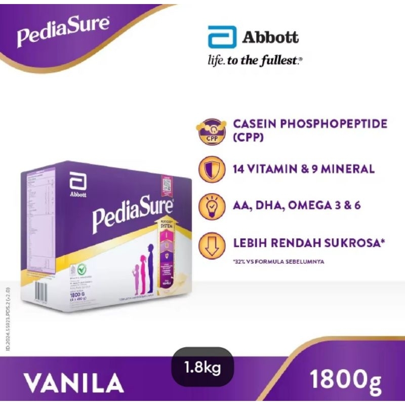 Jual SUSU PEDIASURE VANILLA 1800g 1-10 tahun | Shopee Indonesia
