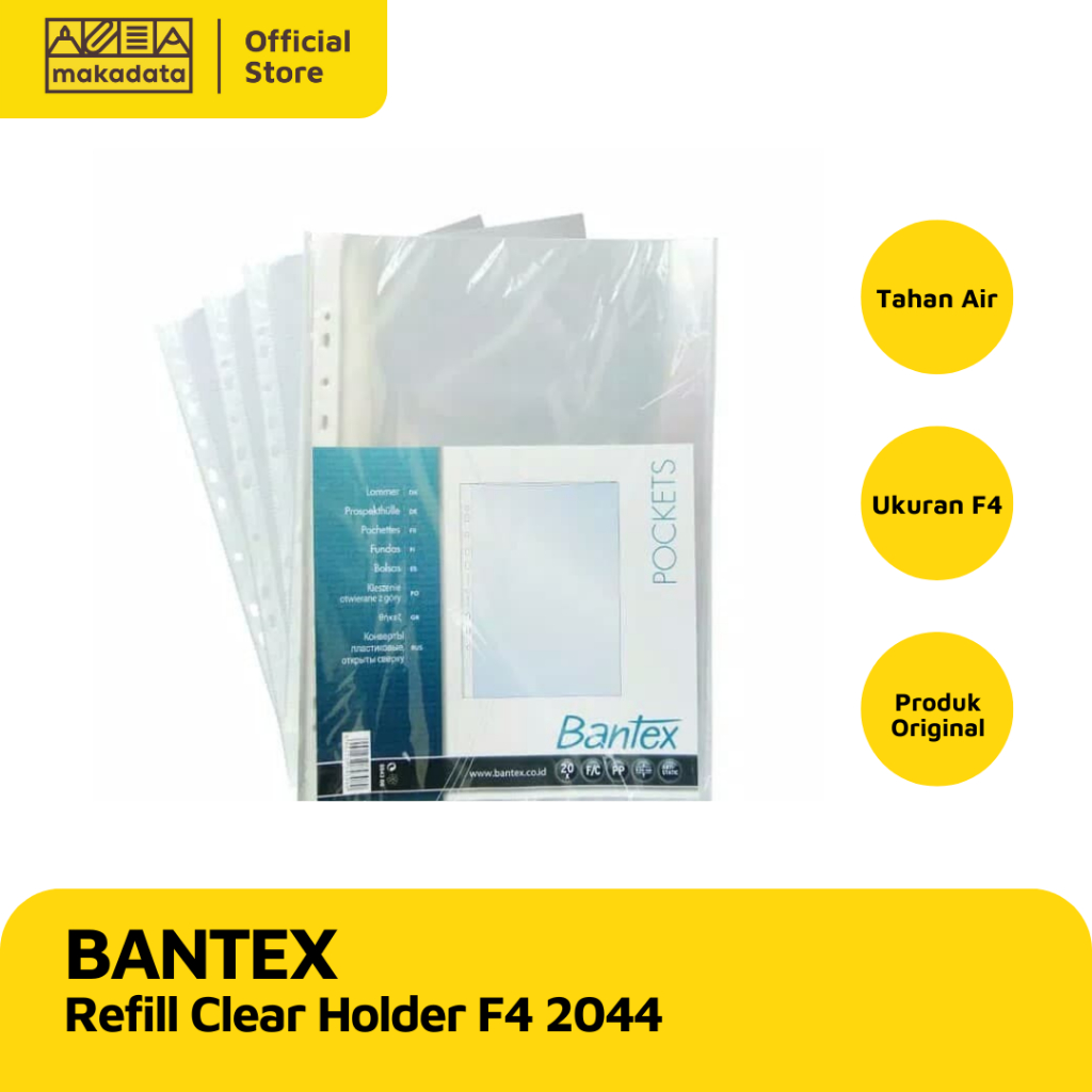 Jual REFILL POCKET CLEAR HOLDER BANTEX F4 2044 PLASTIK JERUK (ISI 20PCS ...