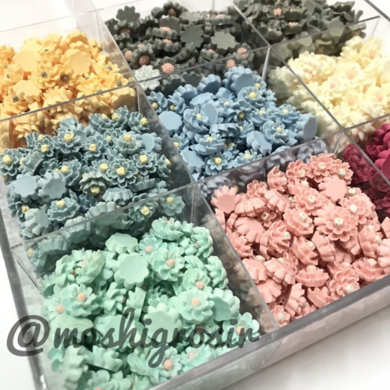 Jual 1 PACK (100 PC) - AKRILIK BUNGA/RESIN TEMPEL | Shopee Indonesia