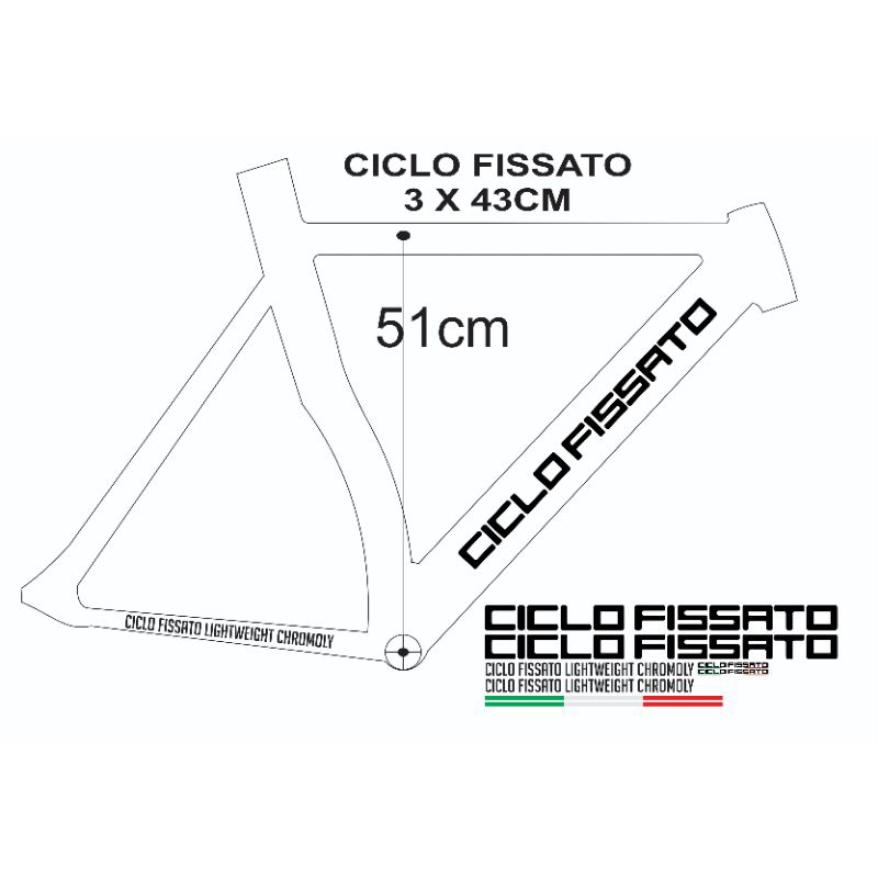 Jual Decal Decals Stiker Sticker Frame Sepeda Fixie Ciclo Fissato ...