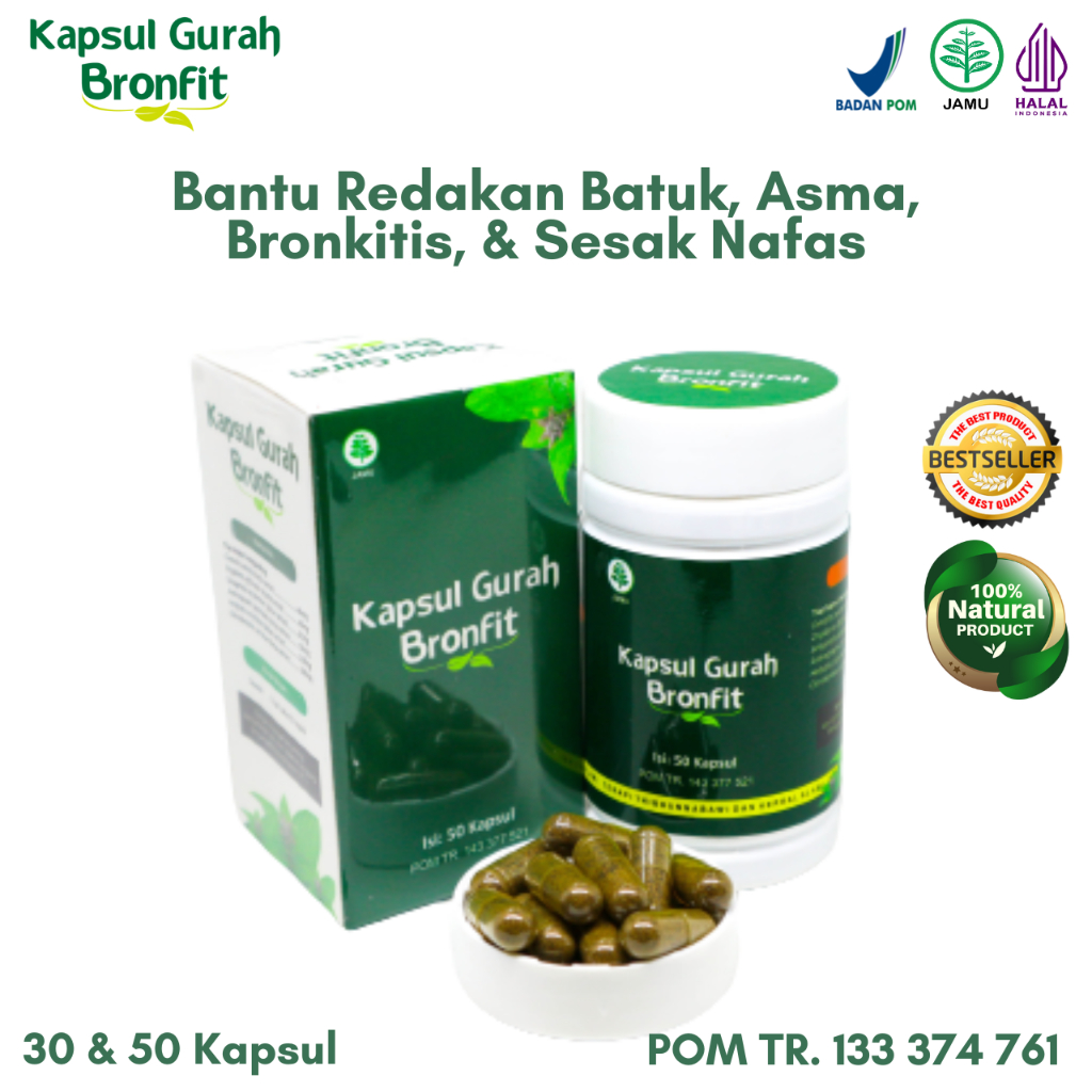Jual BRONFIT Obat Herbal Sesak Nafas Asma Tenggorokan Gurah Sinusitis ...