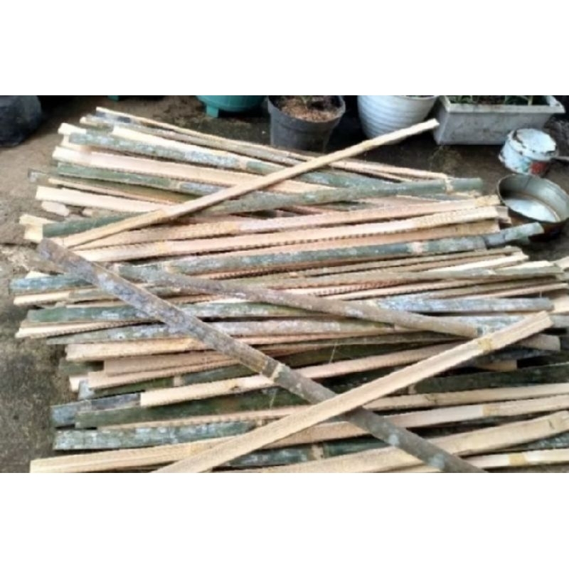 Jual bambu/ buluh bilah bahan pagar 100cm | Shopee Indonesia