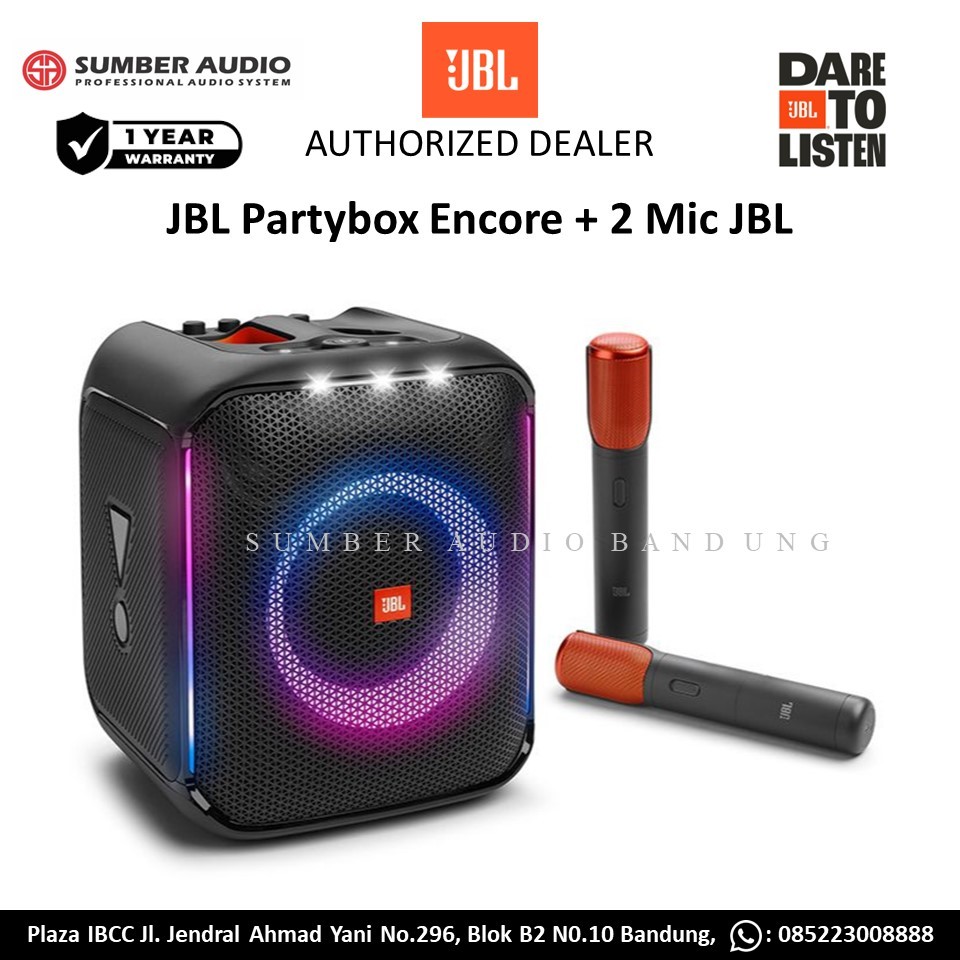 Jual JBL Partybox Encore 2 Microphone Wireless Partybox JBL Speaker Portable Encore + Mic ...