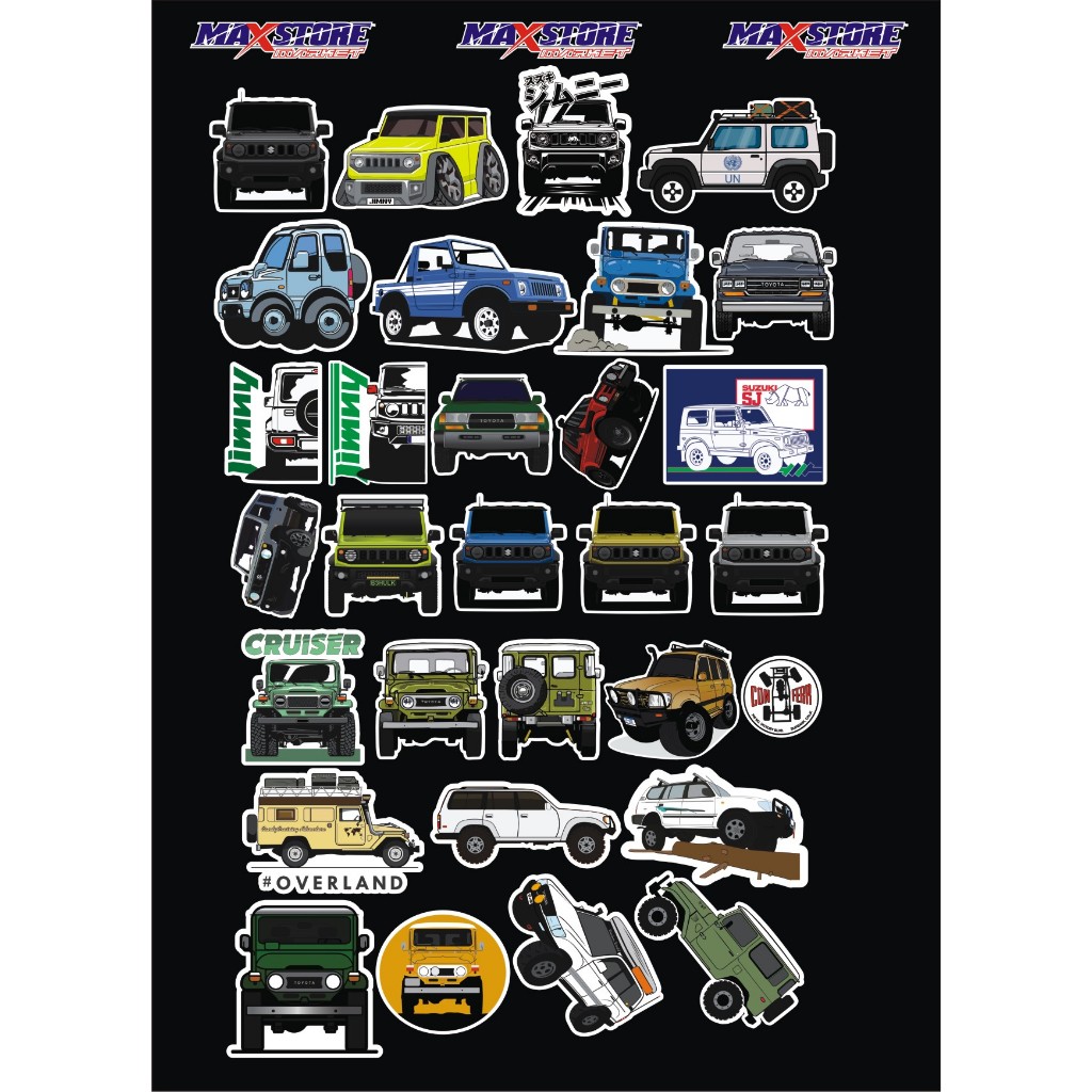 Jual jimny sticker / jimny sticker pack / land cruiser sticker pack ...