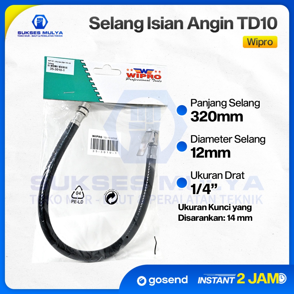 Jual Wipro Selang inflator TD10 selang isi angin ban TD10 | Shopee Indonesia