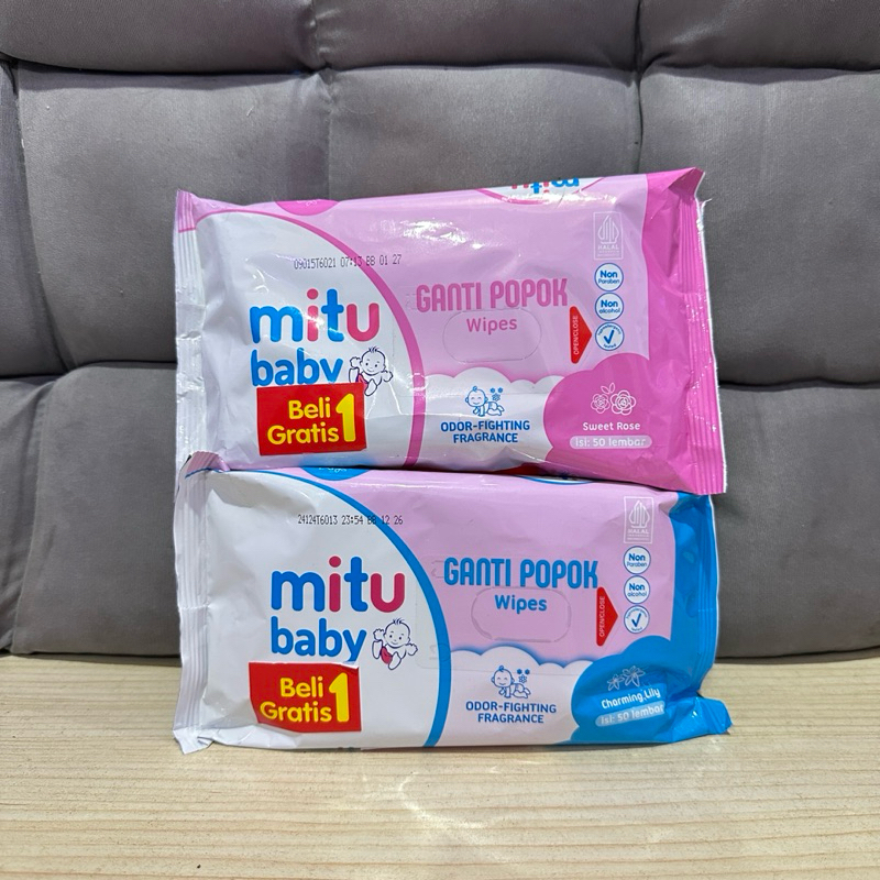 Jual Mitu Baby Tissue Basah [BELI 1 GRATIS 1] Wipes Ganti Popok 50 ...