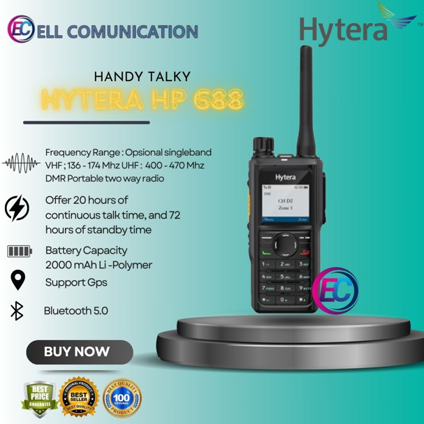 Jual JUAL HT Hytera HP688 VHF DMR Digital Analog Waterproof IP67 GPS ...