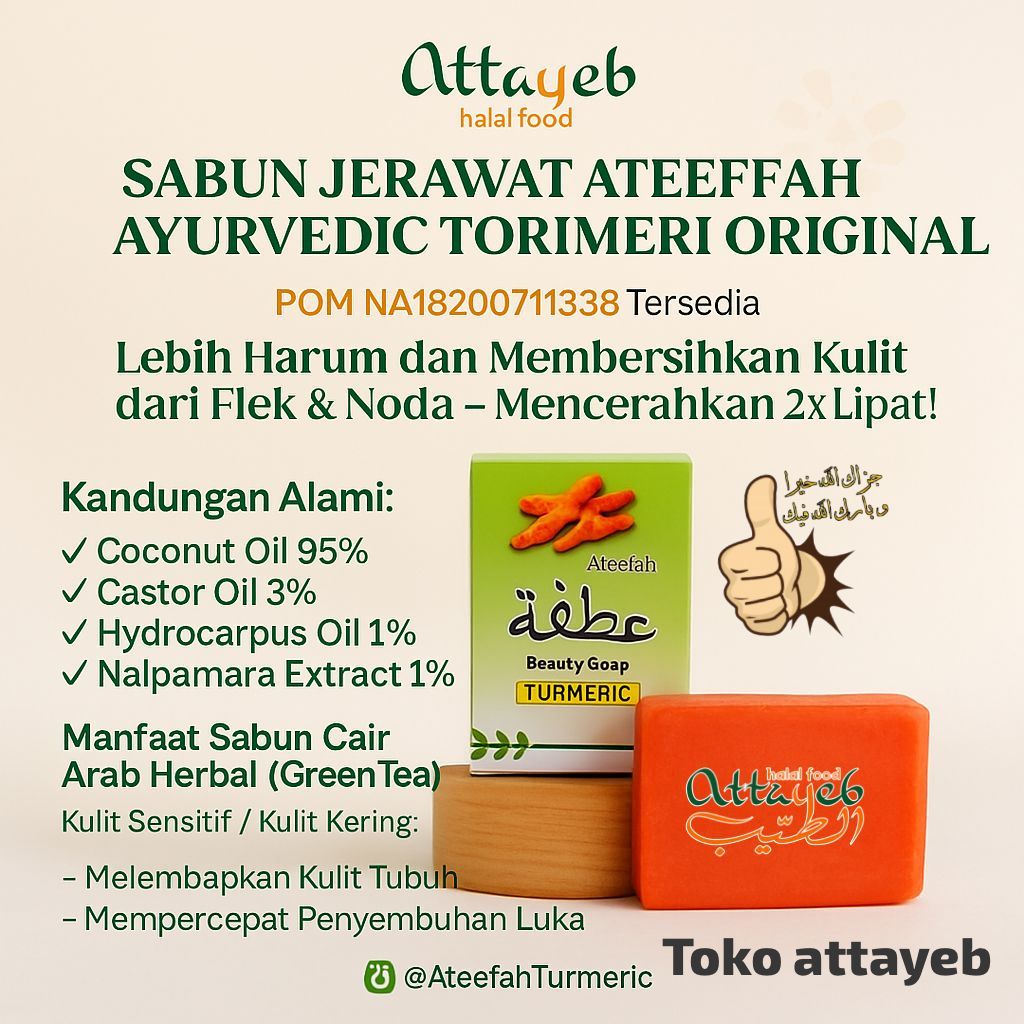 Jual Sabun Ateefah Ayurvedic Turmeric Pemutih Wajah Pyary Original ...