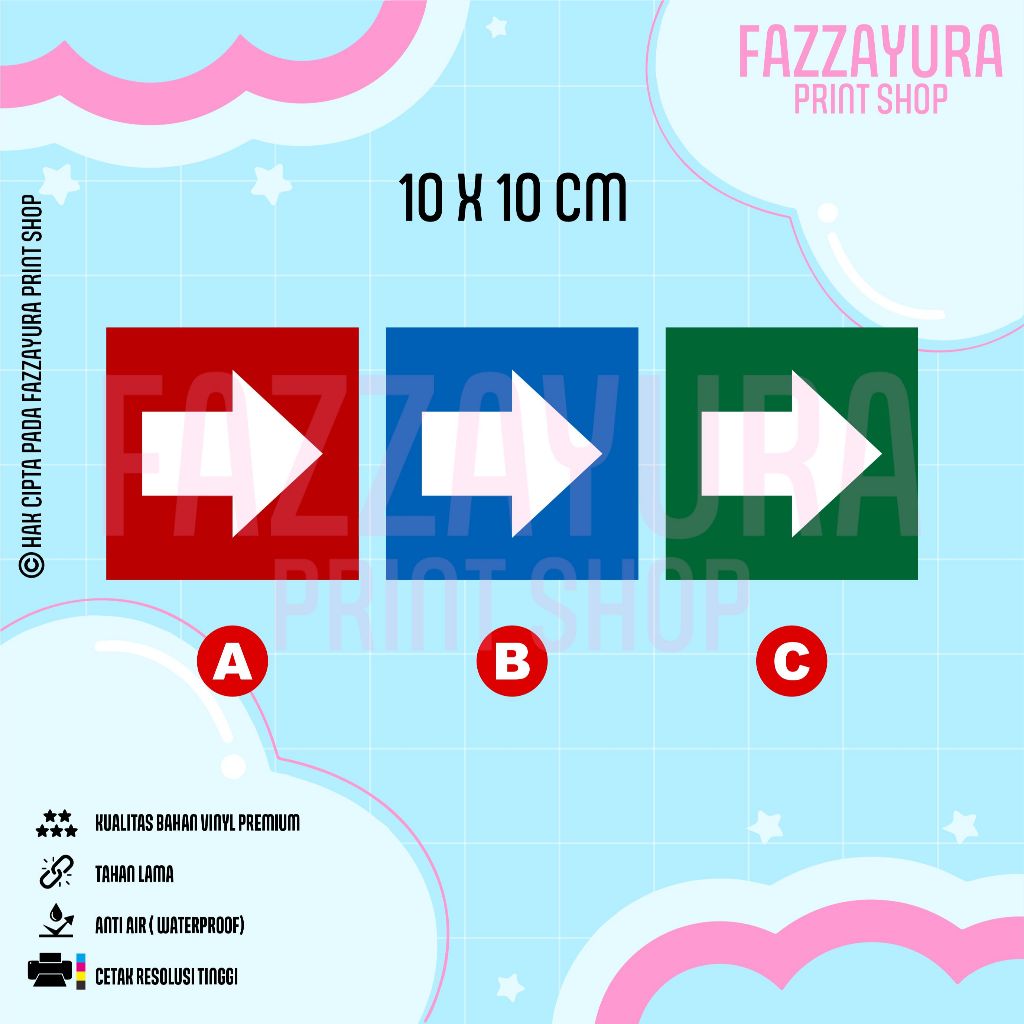 Jual STICKER TANDA PANAH BENTUK KOTAK 10 X 10 CM | Shopee Indonesia