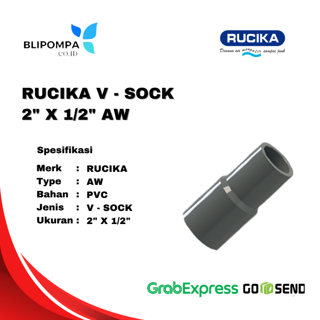 Jual RUCIKA V - SOCK VLOK SOK AW 2" x 1/2" INCH, 2" X 3/4" INCH, 2" X 1 ...