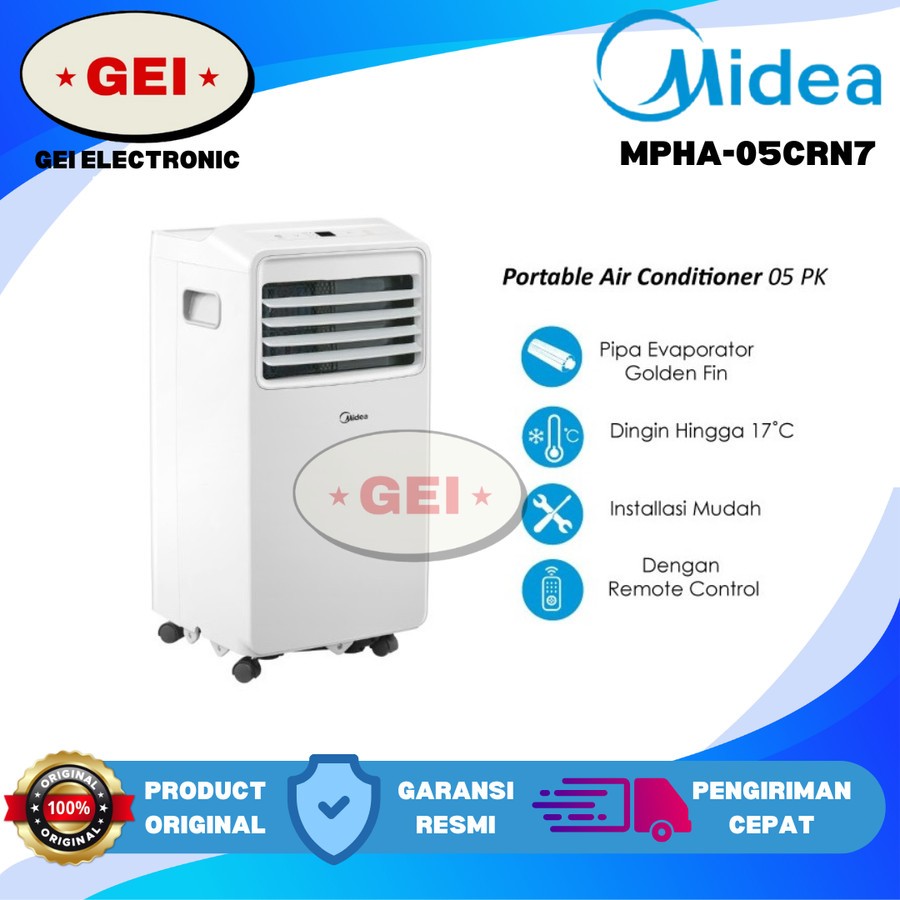 Jual Midea AC Portable MPHA 05CRN7 Multiple Function AC - 0.5PK 1/2 PK ...