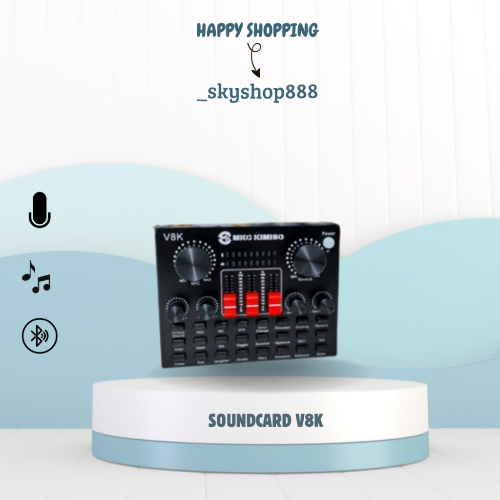 Jual Live Sound Card V8K Wired Condenser Microphone | Shopee Indonesia