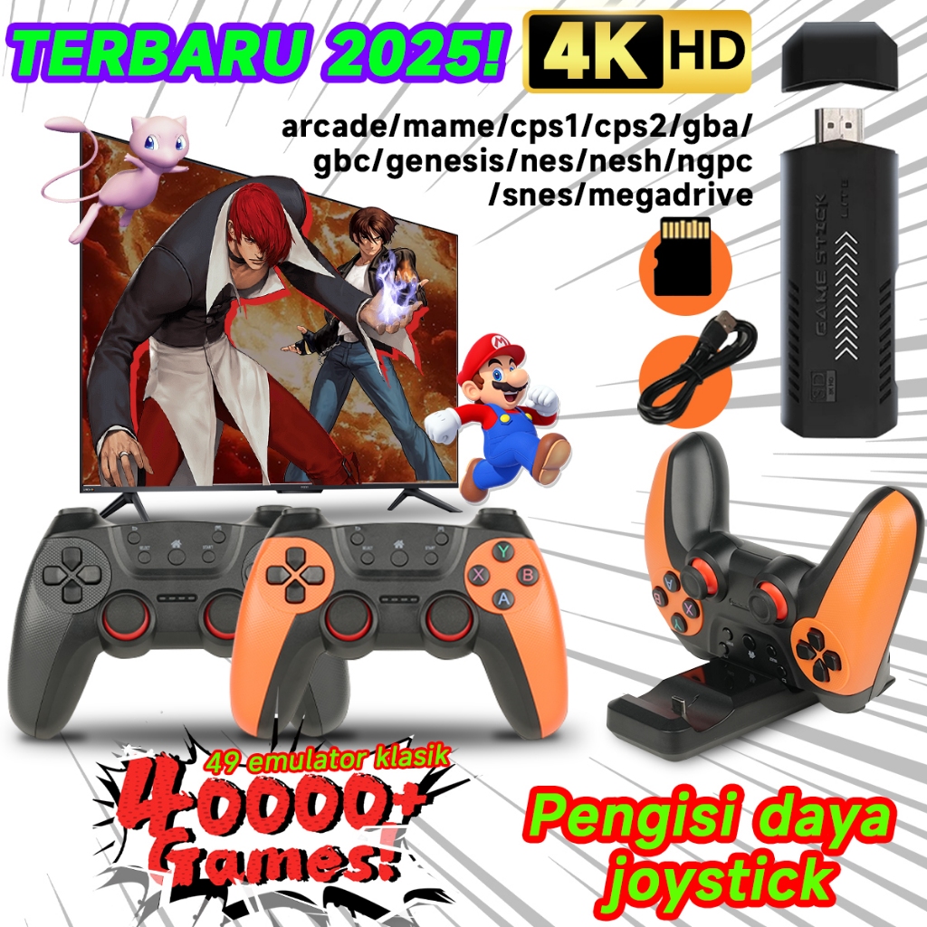 Jual 2025 NewWirelessGame Stick X2 Ultra Pro 35000+ Game Classic TV Game PS1 PSP NES 2 Isi Ulang ...