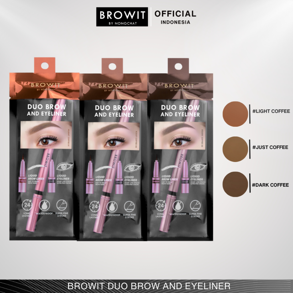 Jual BROWIT BY NONGCHAT Duo Brow And Eyeliner / Eyeliner 2 in 1 / Eyeliner Waterproof / Serat ...