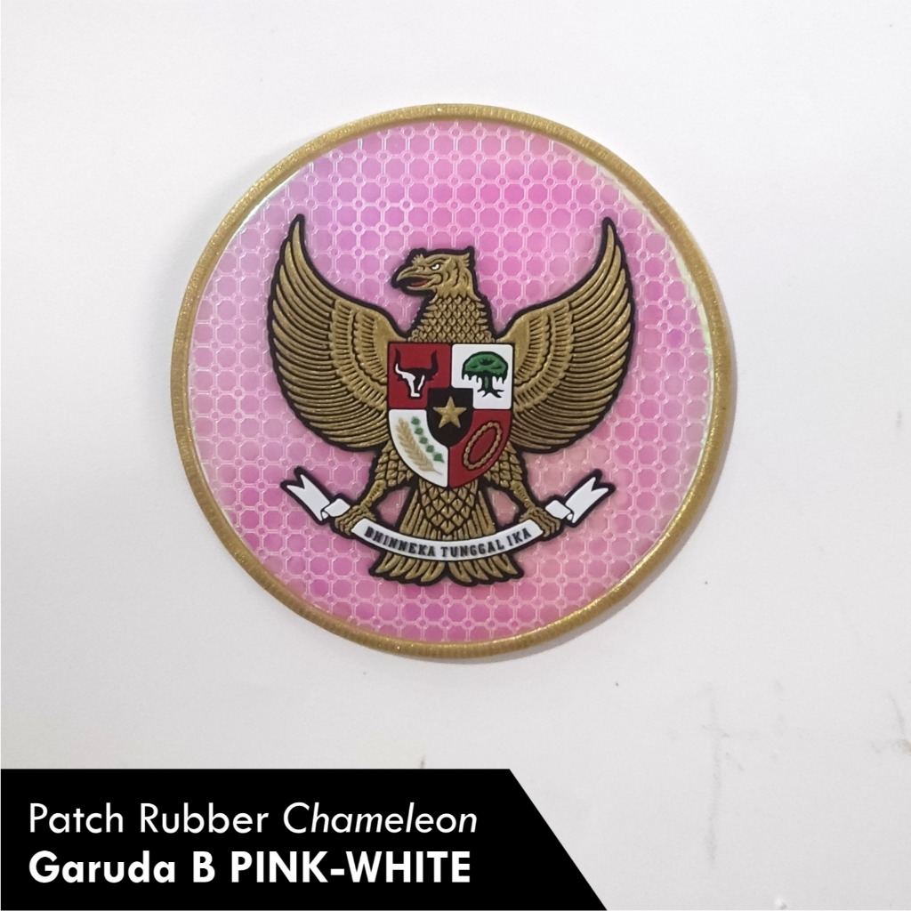 Jual Logo Garuda B PINK PUTIH Chameleon logo karet timbul patch rubber ...
