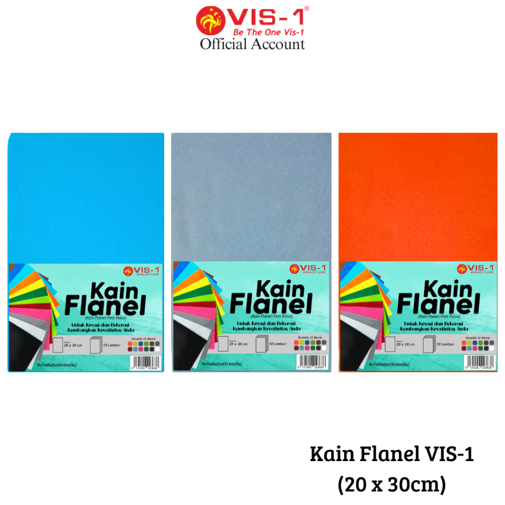 Jual VIS-1 - Kain Flanel 20x30cm / Art Craft Flanel Bahan Prakarya ...