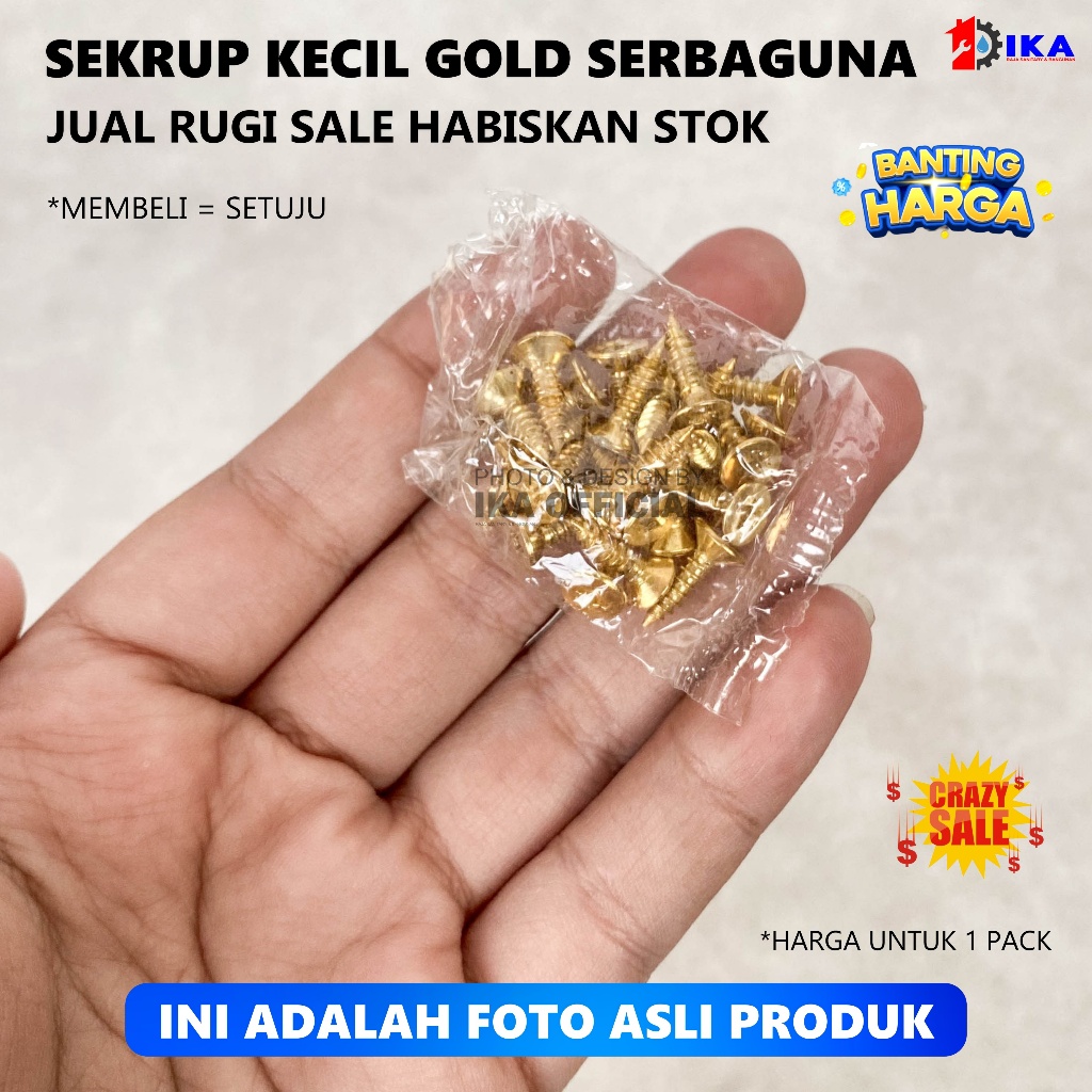 Jual Sekrup Kecil Kuning Gold / Sekrup Baut GRC Kalsiboard / Calciboard ...