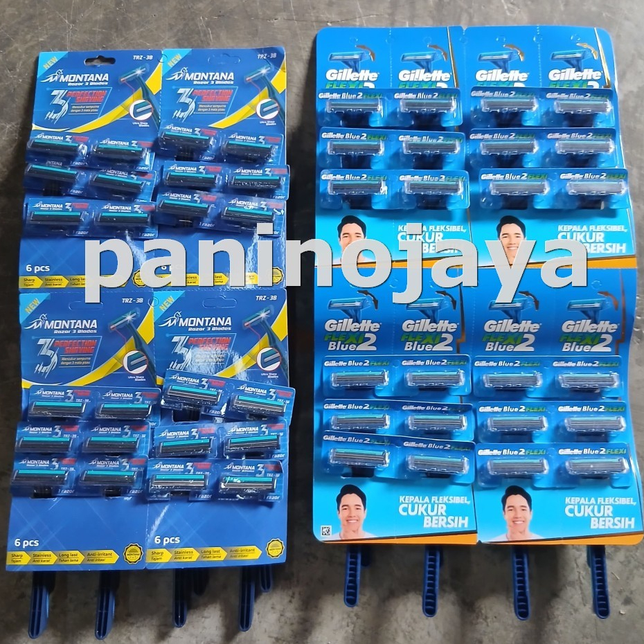 Jual Cukur Kumis & Jenggot: Paket 24 PCS Kuning Biru 2 Mata Pisau Silet goal | Shopee Indonesia