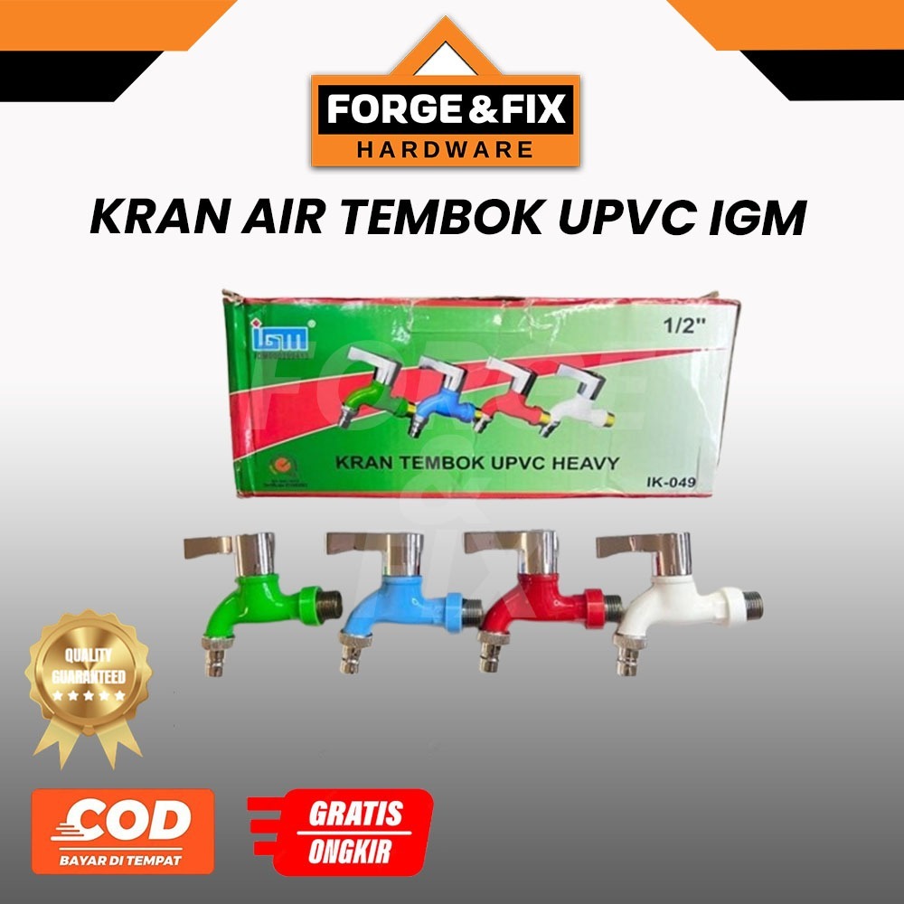 Jual IGM Kran Air Keran Tembok Keran Heavy Duty UPVC Tebal Kuningan ...