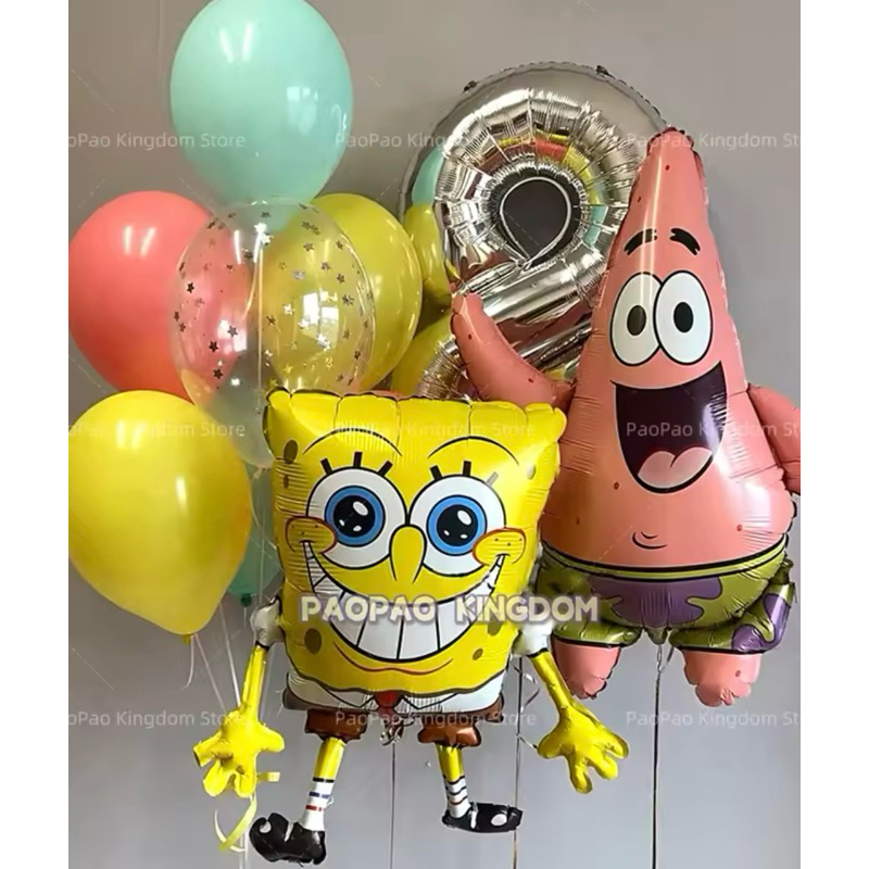 Jual PAKET BALON SPONGEBOB PATRIK CONFETTI ANGKA SILVER | Shopee Indonesia