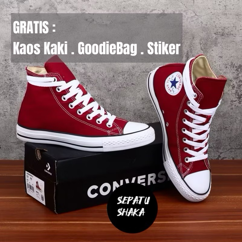 Jual Sepatu Converse All Star Low Klasik Red Merah Maroon Original ...