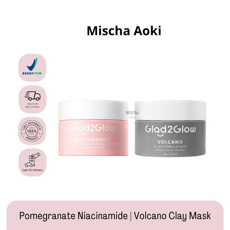 Jual BPOM G2G Pomegranate Niacinamide Brightening Clay Mask 30g | Volcano 3D Acid Pore G2g ...