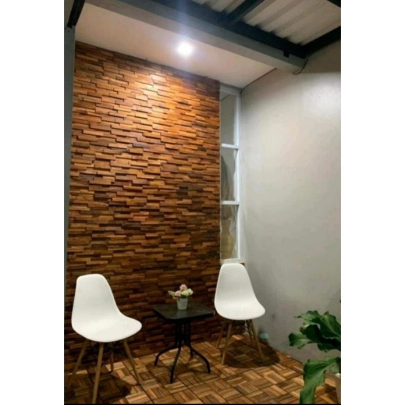 Jual kayu jati wall panel dinding kayu jati solid | Shopee Indonesia