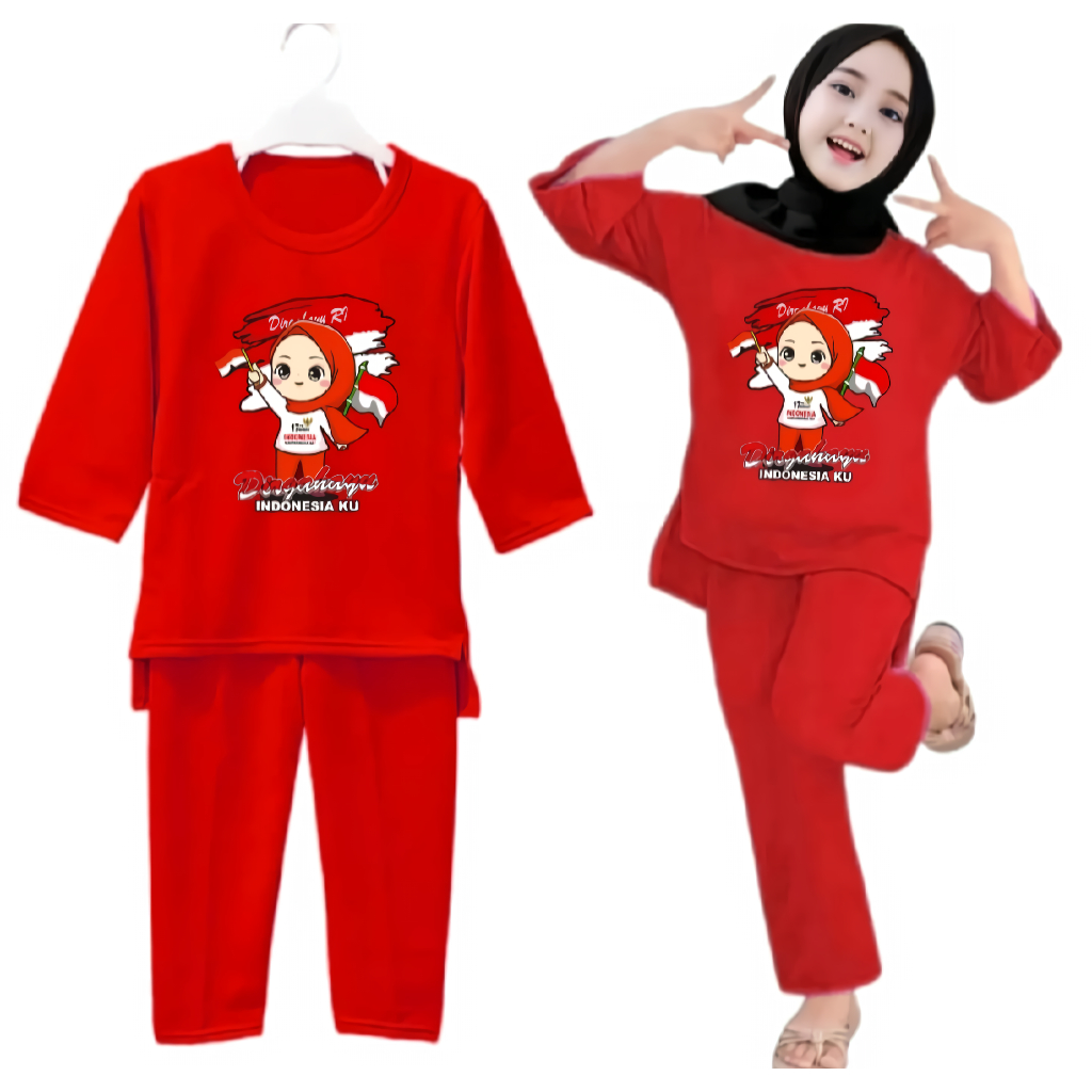 Jual Baju Merah Putih Anak Perempuan Laki Ke80 Stelan Dirgahayu ...