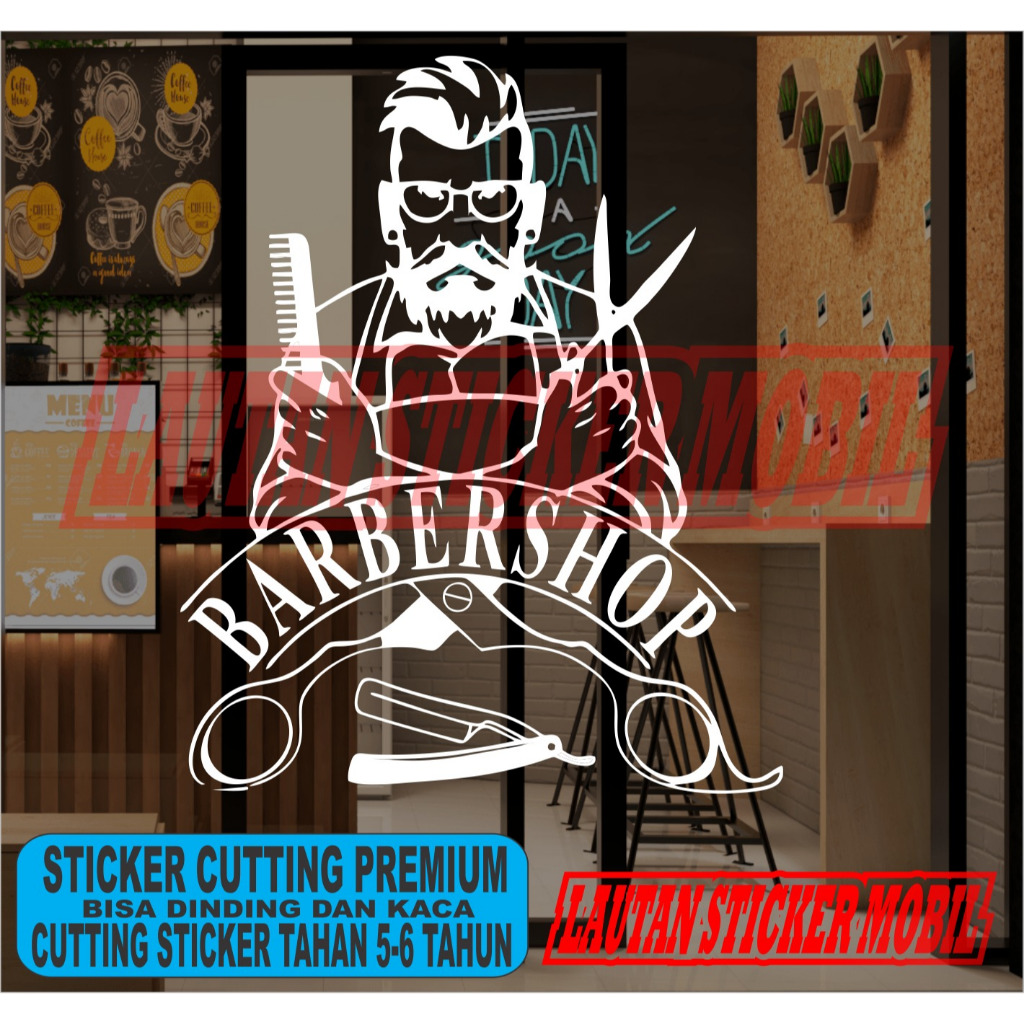 Jual stiker kaca dan dinding barber shop stiker terbaru barber shop ...