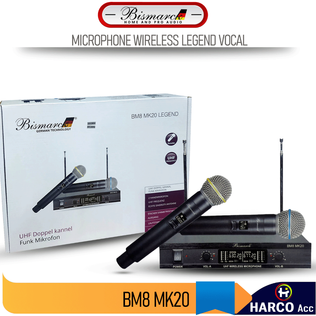 Jual Mic Wireless Bismarck BM8 MK20 Legend Vocal Microphone | Shopee Indonesia