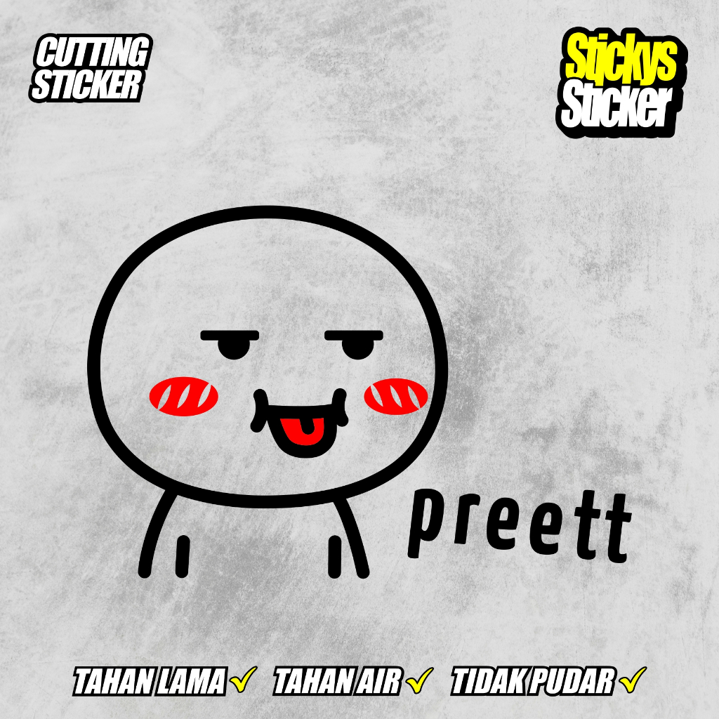Jual Sticker meme lucu PREET cutting sticker emot lucu preett 3 pilihan ...