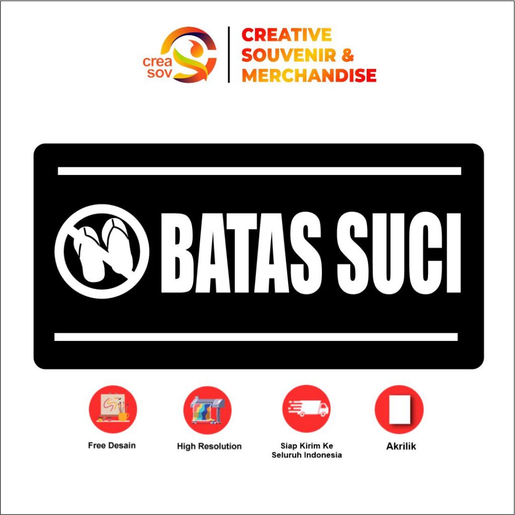 Jual Creasov - Akrilik Sign Batas Suci Acrylic Signage Papan Label ...