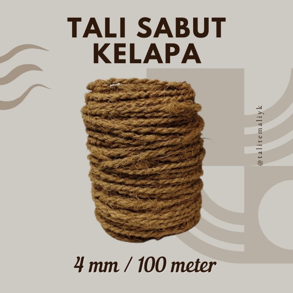 Jual Tali sabut kelapa kecil tali ijuk tali serabut kelapa 4mm 100meter ...