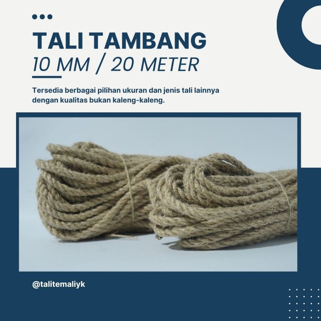 Jual Tali Tambang goni 10mm panjang 20 meter / Tali Tambang kerajinan ...