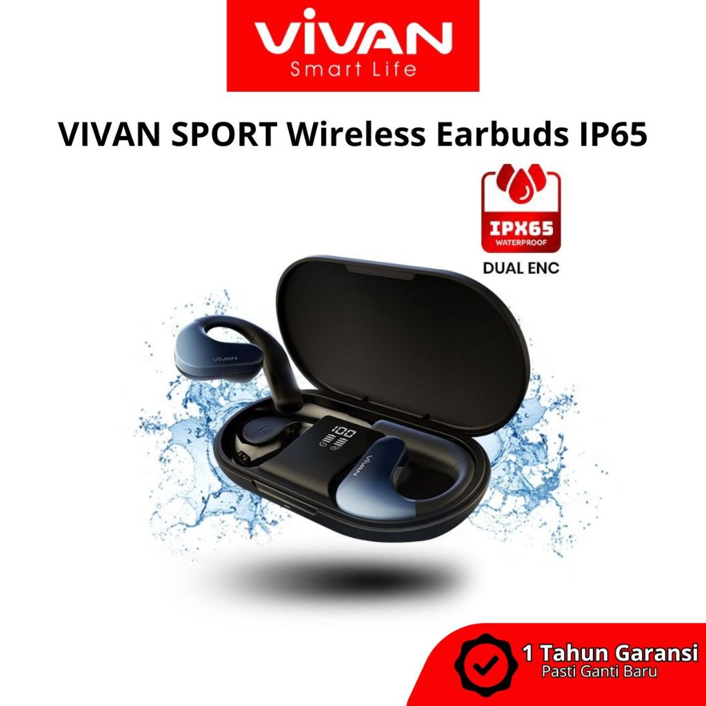 Jual VIVAN OWS Open Ear True Wireless Earbuds IP65 Dual ENC BT v5.3 ...