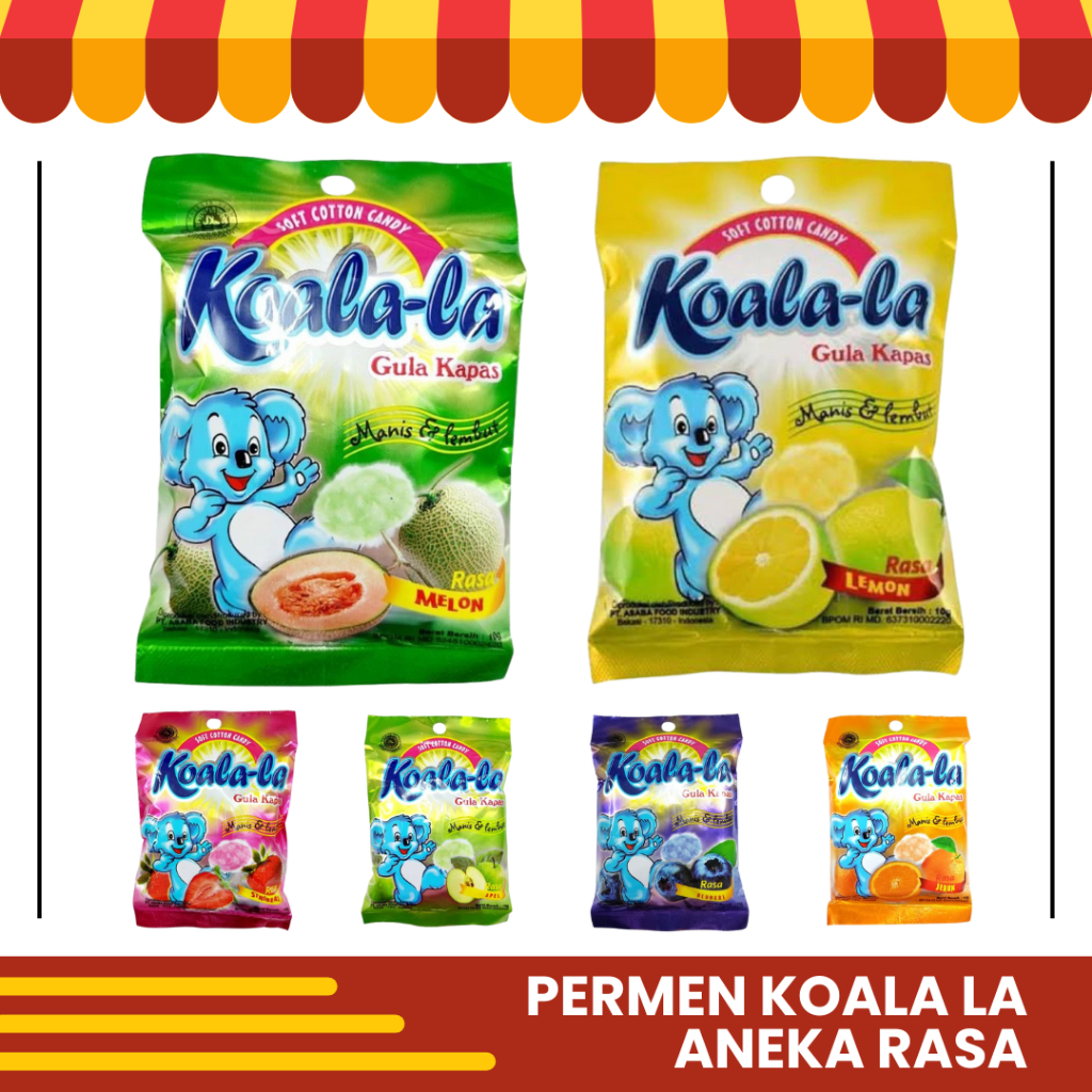 Jual Snack Jadul Koala-la Permen Gula Kapas Soft Cotton Candy Manis ...
