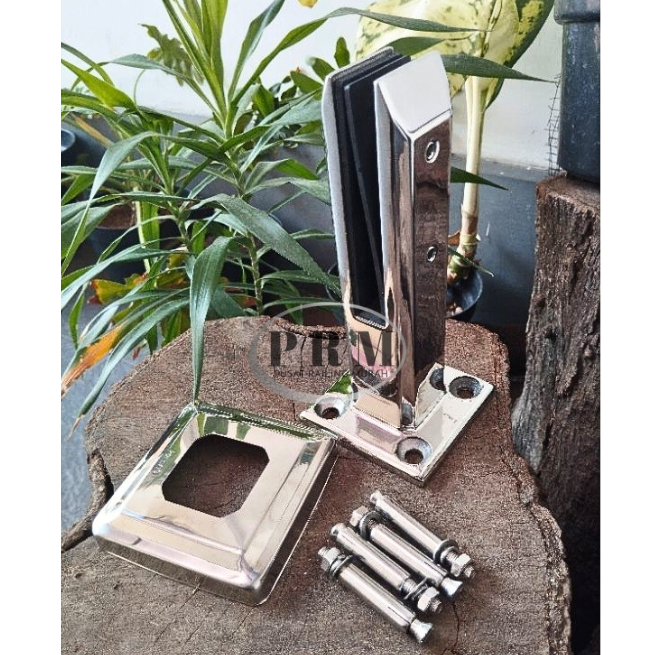 Jual SPIGOT KACA STAINLESS 304 TINGGI 16 CM 22 CM PENJEPIT KACA UNTUK ...