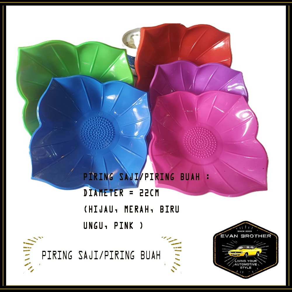 Jual Piring Buah Plastik bentuk bunga - Piring Saji Plastik Tebal Warna ...