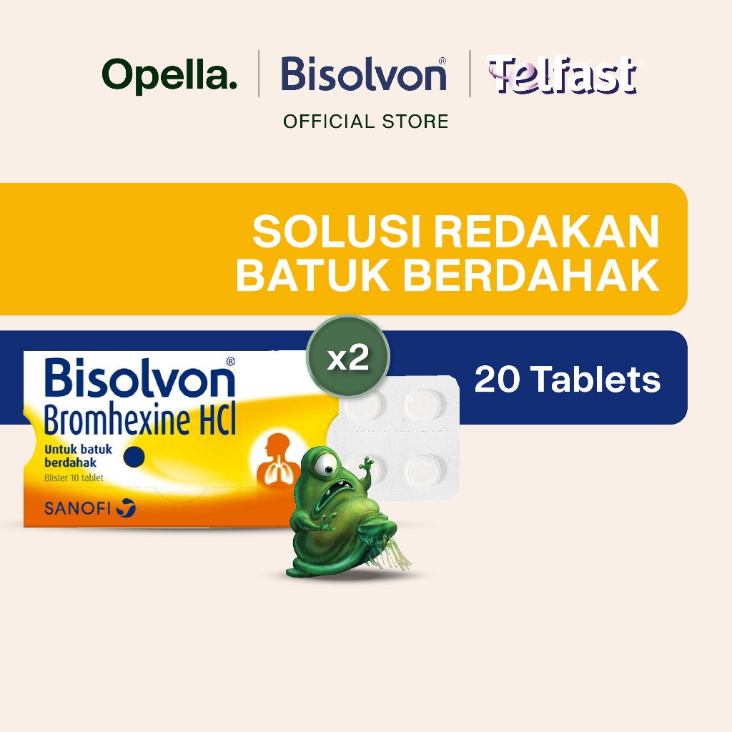 Jual Bisolvon Tablet Isi 20 pcs - Obat Batuk Berdahak | Shopee Indonesia