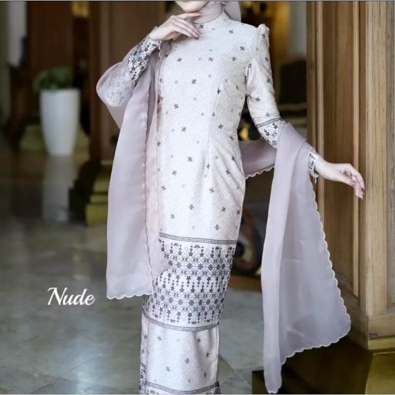Jual HANYA SLENDANG Selendang Organza Manual Bordir Veil Nikah Baju ...