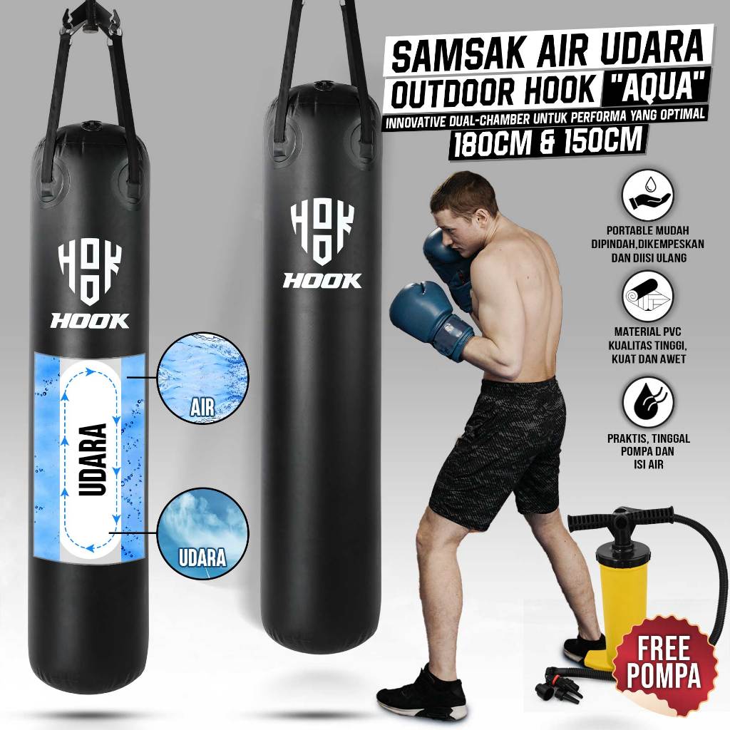 Jual Samsak Air Udara 180cm Hook Sansak Muay Thai Samsak Tinju Gantung ...