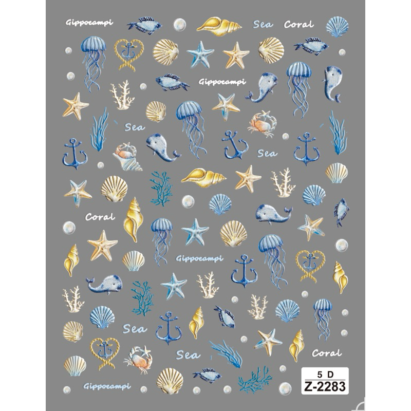 Jual [Nailstickers.Co] sticker nail stiker kuku tema laut nailsticker ...