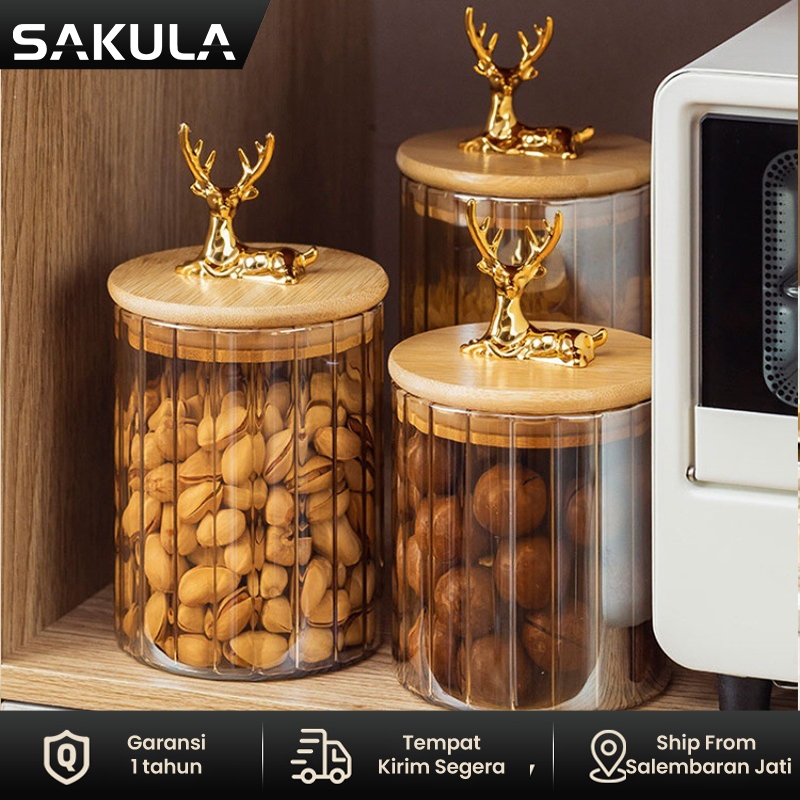 Jual SAKULA Toples Rusa Tempat Penyimpanan Snack Mewah /Toples Makanan ...