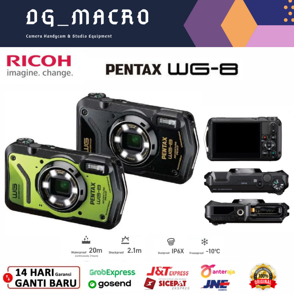 Jual Ricoh PENTAX WG-8 Digital Pocket Camera Underwater Waterproof WG8 ...