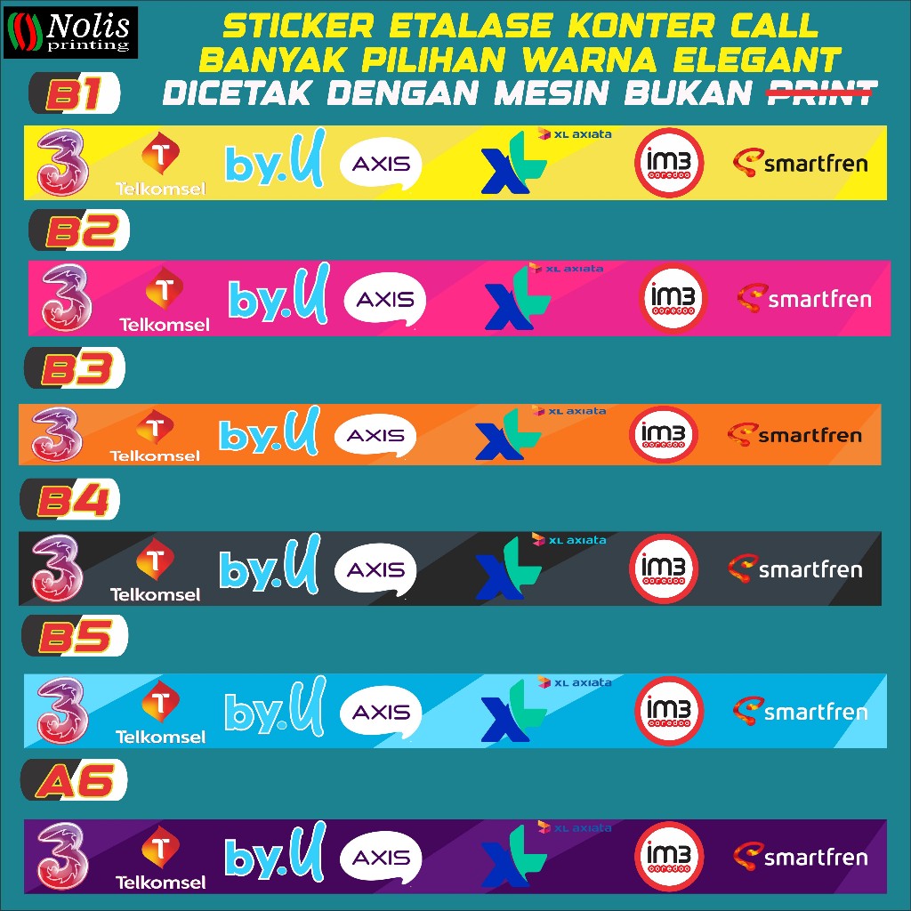 Jual Stiker Etalase Konter / Custom Nama Konter ( Minimal 7 Pcs ...