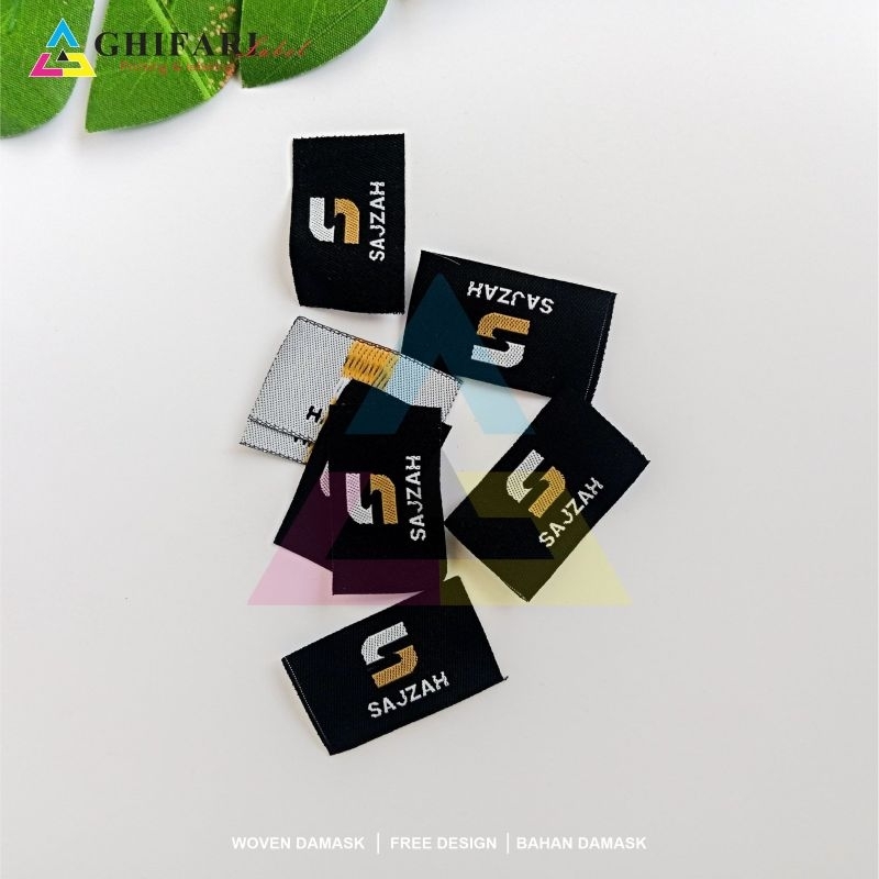 Jual custom desain PL 3x4cm / label woven / label bordir / label hijab ...