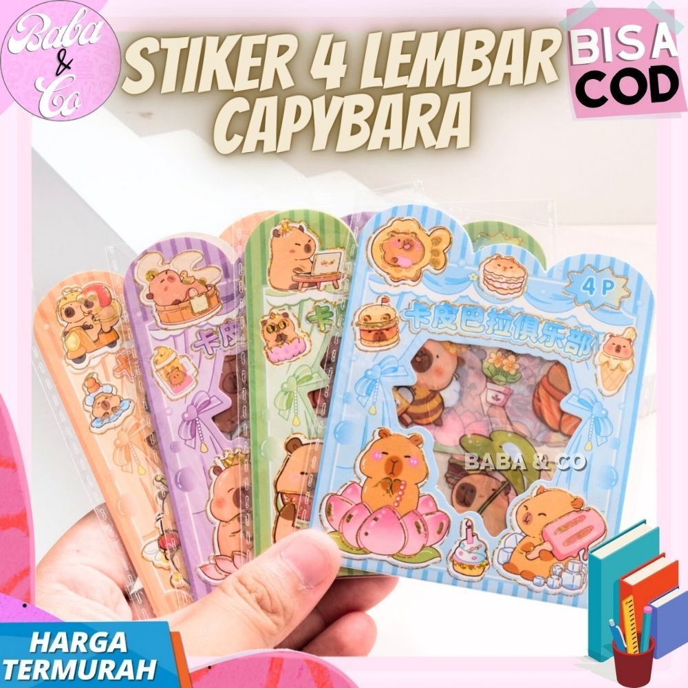 Jual STIKER CAPYBARA 1 PACK 4 LEMBAR STICKER ANTI AIR CAPYBARA LUCU ...