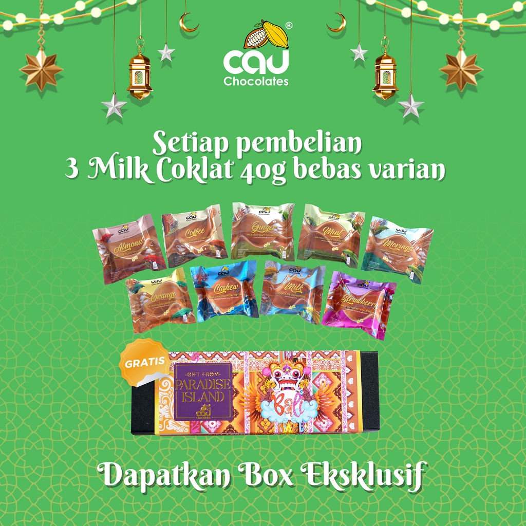 Jual FREE BOX Coklat Premium Cau Chocolates - Milk Chocolate Coverture ...
