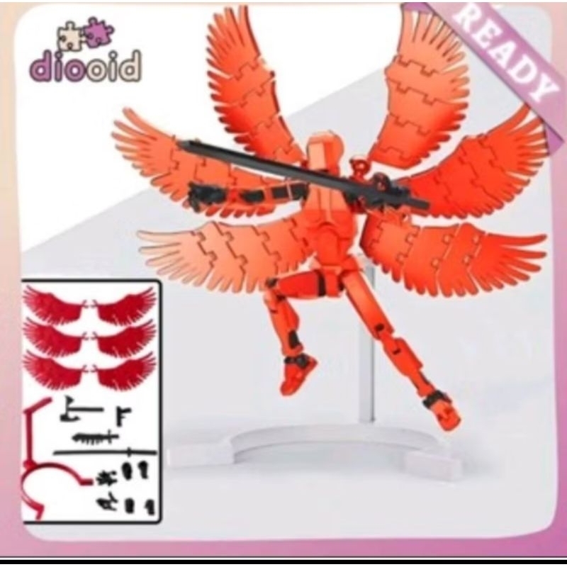 Jual Mainan brick Action Figure Robot T13 Dummy Robot + sayap + Stand ...