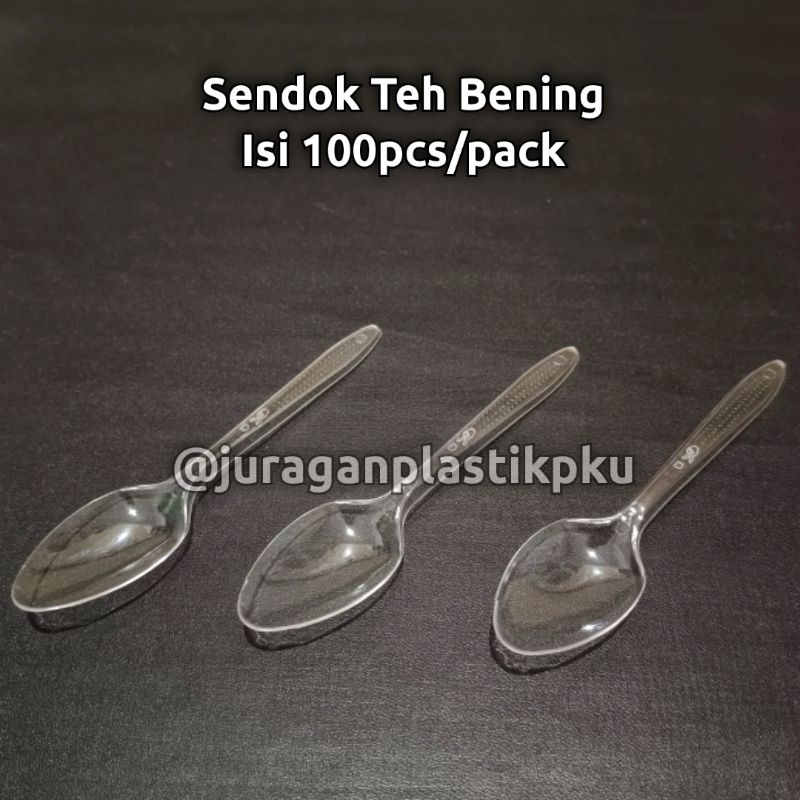 Jual Sendok Teh Plastik Bening isi 100pcs/pack | Sendok Pudding Es Krim ...